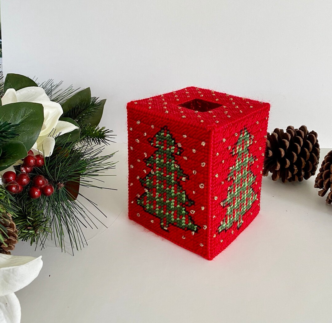Christmas Tree Tissue Box Cover / Christmas Tissue Box Cover / - Etsy