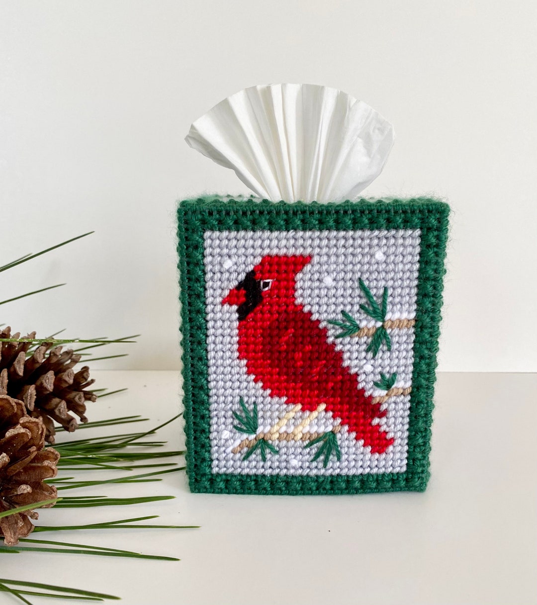 Cardinal Tissue Box Cover / Christmas Cardinal Tissue Box Cover ...