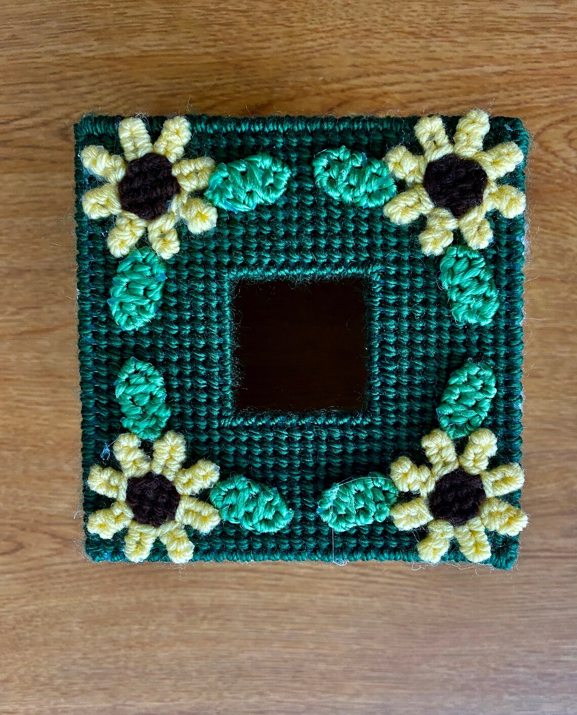 Sunflower Tissue Box Cover / Plastic Canvas Sunflower Tissue - Etsy