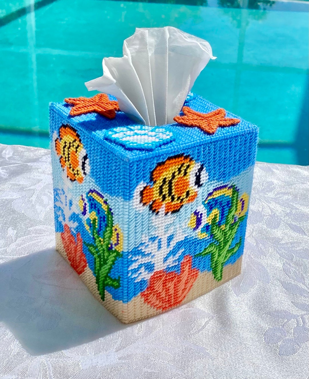 Tropical Fish Tissue Box Cover - Etsy