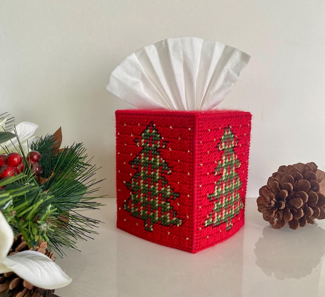 Christmas Tree Tissue Box Cover / Holiday Tissue Box Cover - Etsy