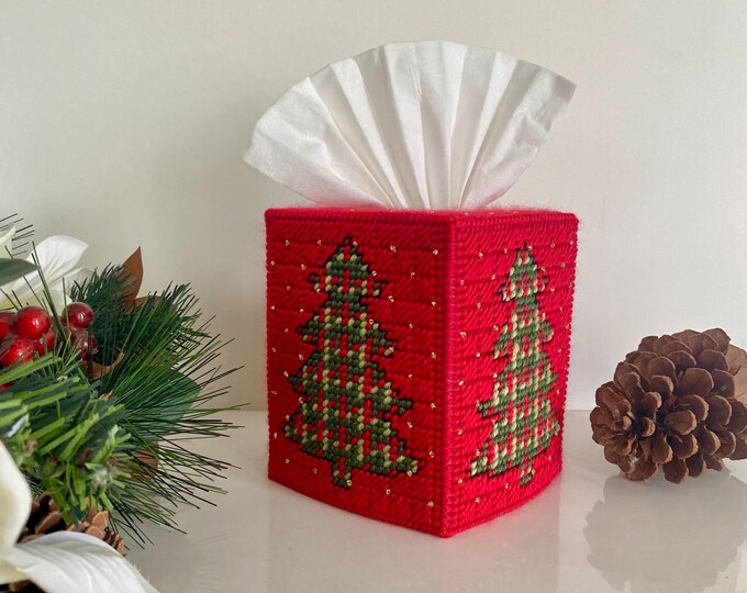 Christmas Tree Tissue Box Cover / Holiday Tissue Box Cover - Etsy