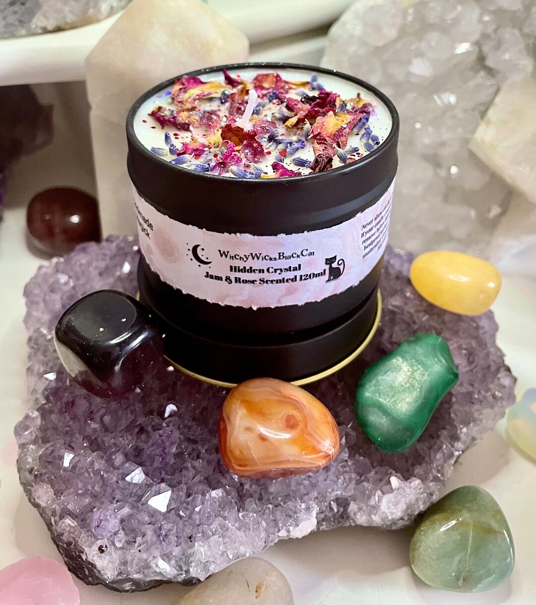 Hidden Crystal Candle, Hidden Treasure Candle, Rose and Jam Scented ...