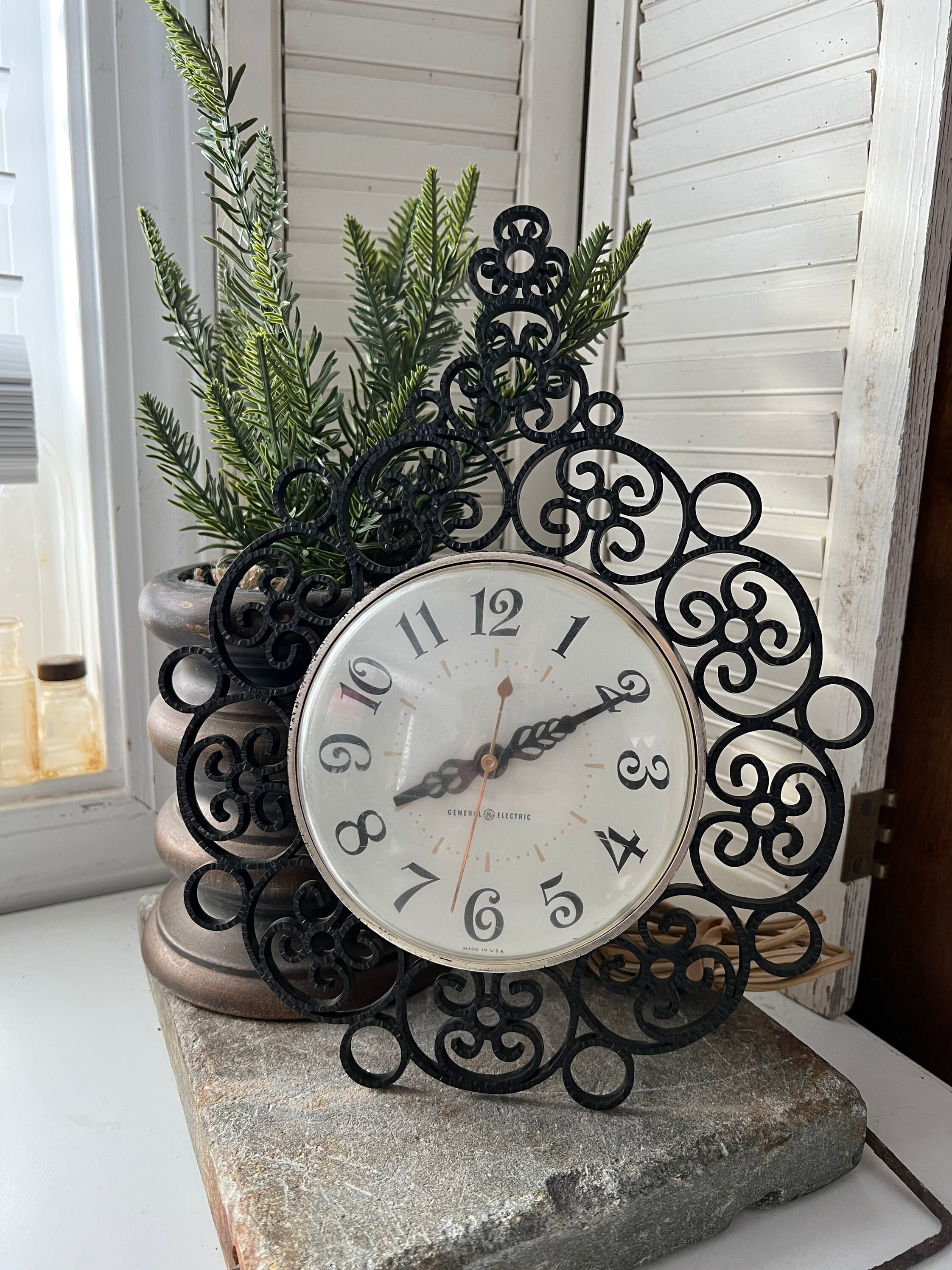 Vintage General Electric Black Scroll Wall Mount Electric - Etsy