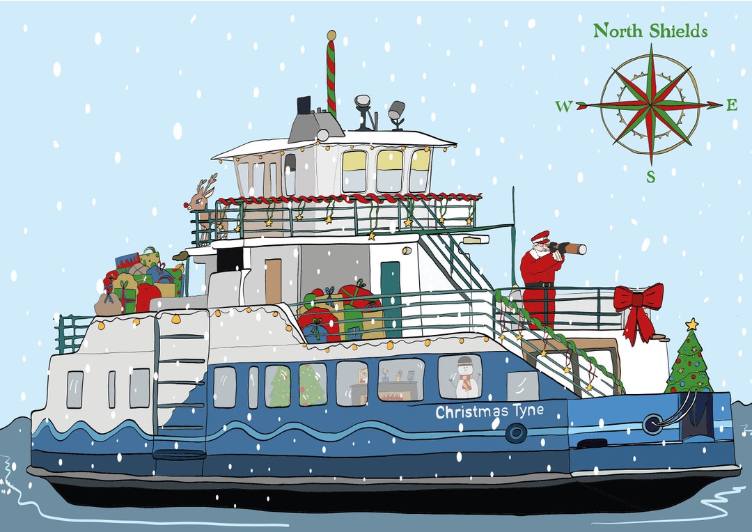 Shields Ferry, North Shields, South Shields, Christmas Card - Etsy UK