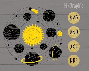 Solar System Svg | Etsy