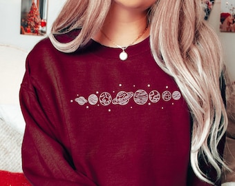 Solar System Sweatshirt, Planet Sweatshirt, Fantastic Sweatshirt, Space ...