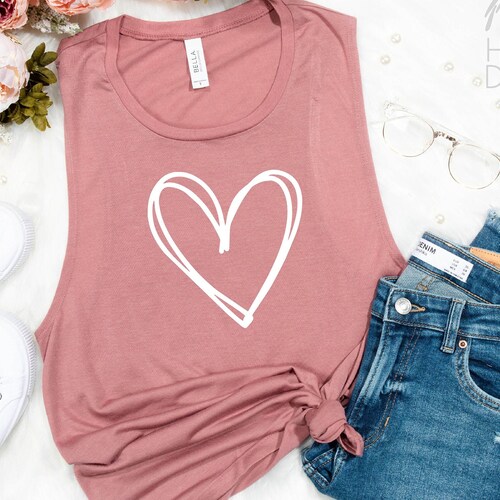 Valentines Day Heart Tank Tops Valentines Shirt Tank Heart - Etsy