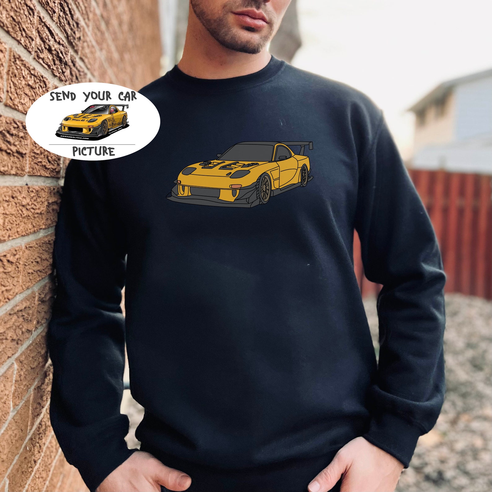 CHEST Custom Portrait Car Sweatshirt Portrait Hoodie Car - Etsy