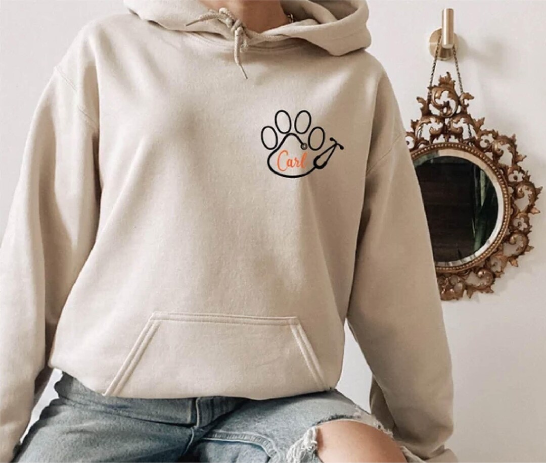 Vet Tech, Monogrammed Veterinarian Sweatshirt, Stethoscope, Dog Paw ...