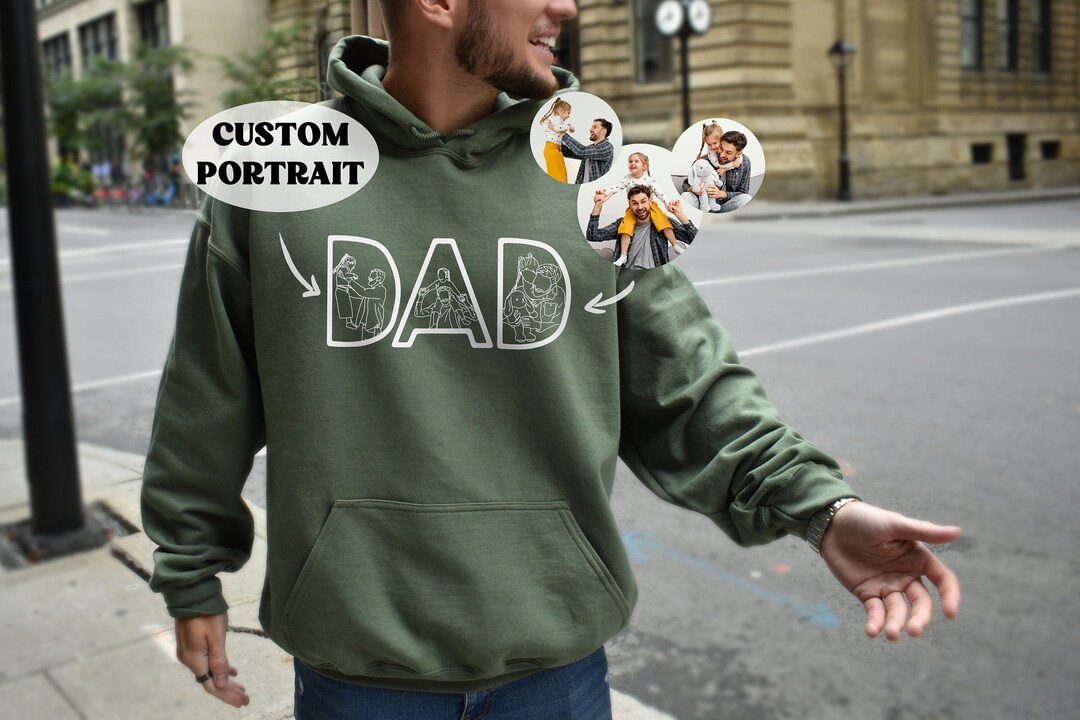 Custom Photo Gift for Dad, Father's Day Hoodie, Personalized Dad ...