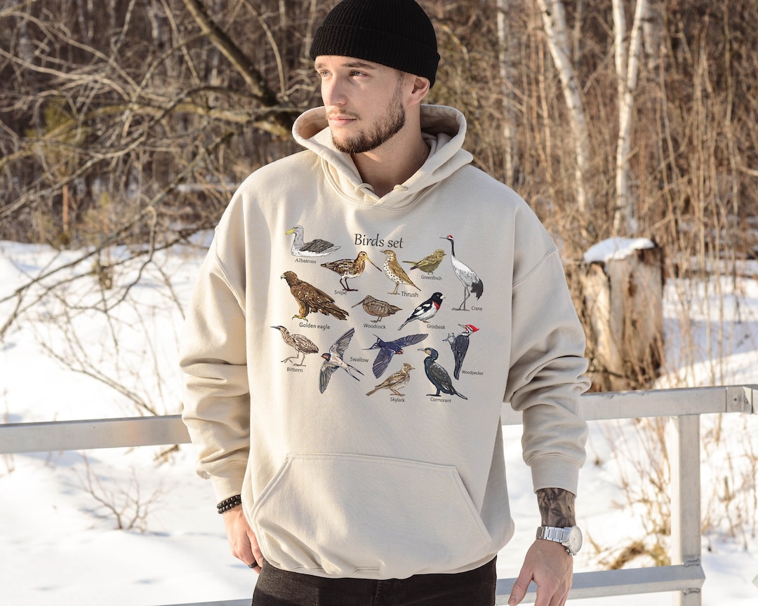 Botanical Bird Sweatshirt, Birds Set, Colorful Birds, Hoodie, Bird ...