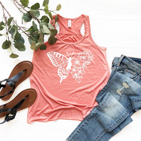 Butterfly Tank Top Comfort Colors Tank Top Custom Butterfly - Etsy