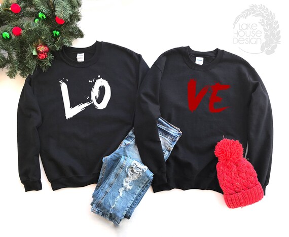 Couples outfits sweatshirt Couple Sweat LOVE Couples | Etsy