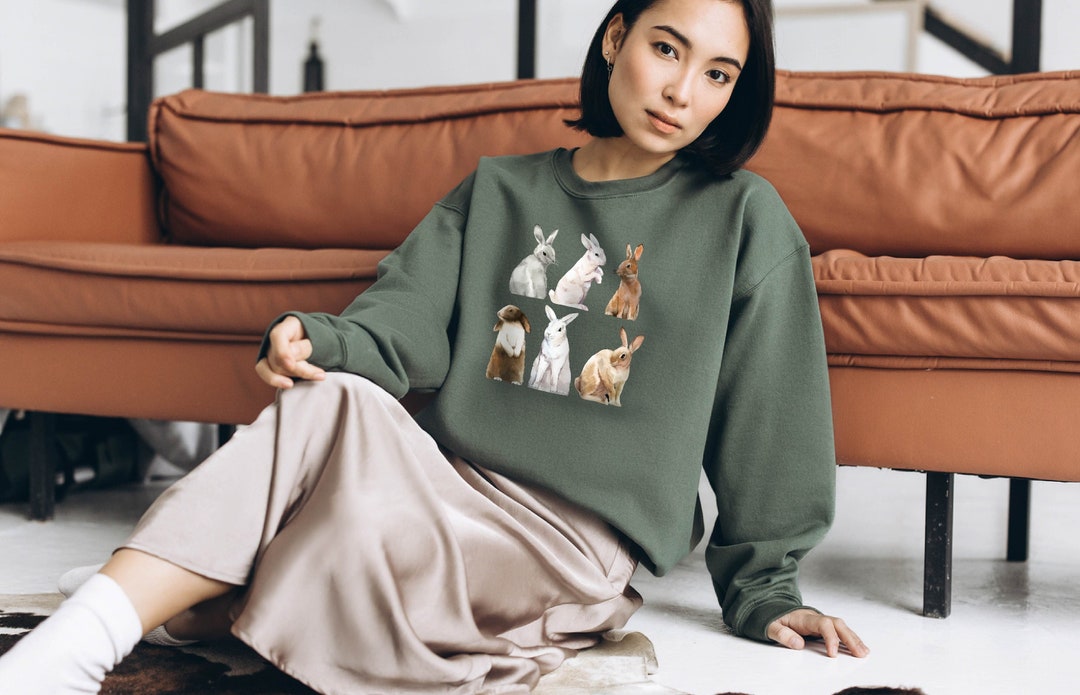 Rabbits Sweatshirt, Easter Bunny Sweatshirt, Cute Animal Sweatshirt ...