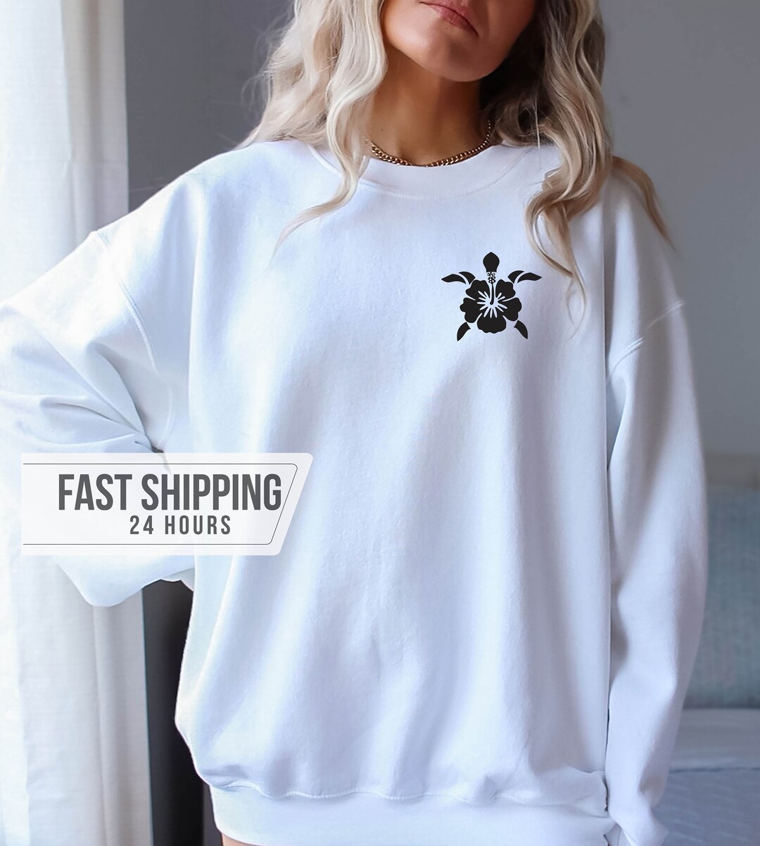 Hawaiian Turtle Sweatshirt, Hawaiian Sweatshirt, Flower Sweatshirt ...