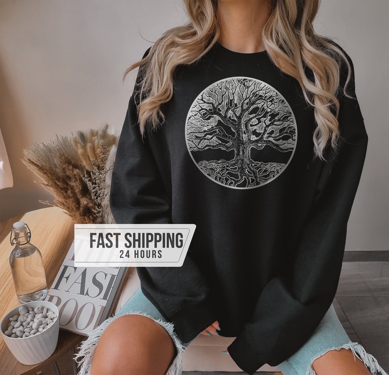 Tree of Life Sweatshirt, Trendy Sweatshirt, Tree Hoodie, Life of Tree ...