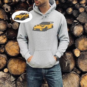 CHEST Custom Portrait Car Sweatshirt, Portrait Hoodie, Car Portrait ...