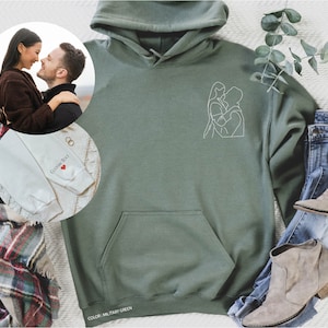 Custom Portrait From Photo Sweatshirt, Custom Couple Portrait, Couples ...