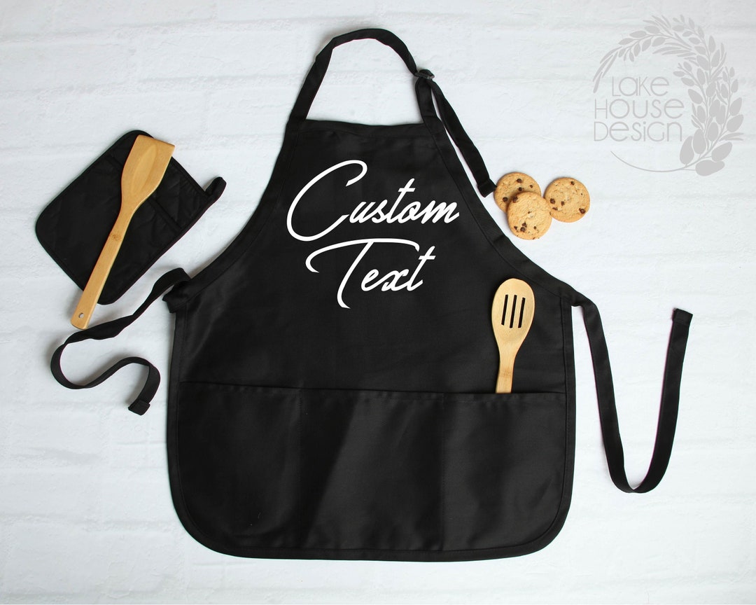 Custom Text Apron Mens Aprons Womens Apron Personalized - Etsy