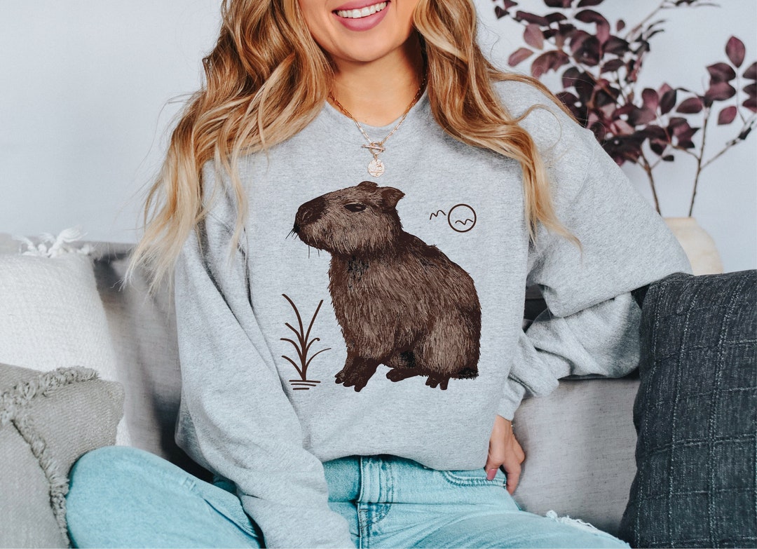 Capybara Sweatshirt, Rodent Sweatshirt, Cottagecore Sweatshirt, Funny ...