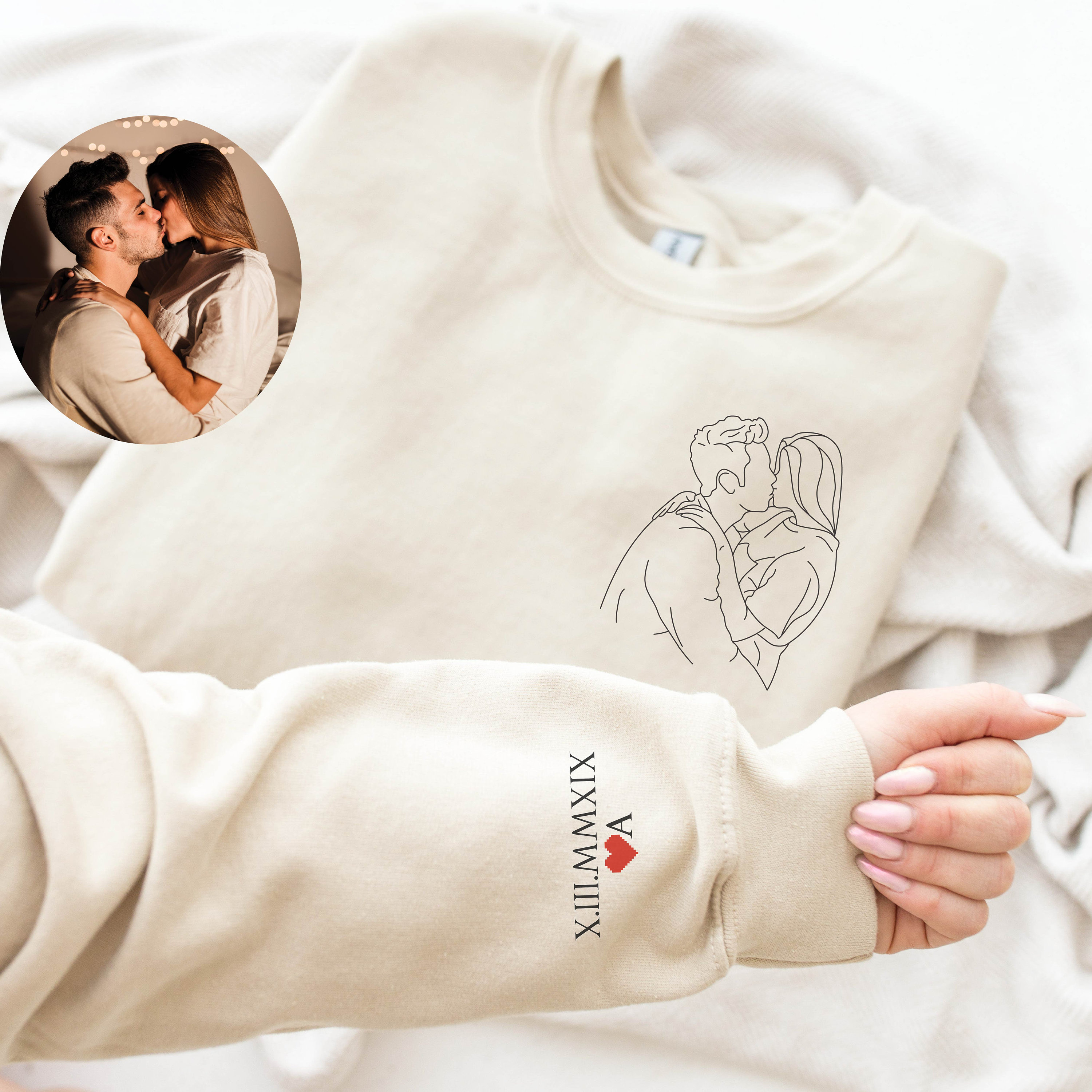 Custom Portrait From Photo Sweatshirt Custom Couple Portrait - Etsy Canada