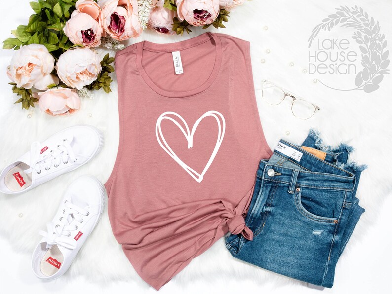 Valentines Day Heart Tank Tops Valentines Shirt Tank Heart - Etsy