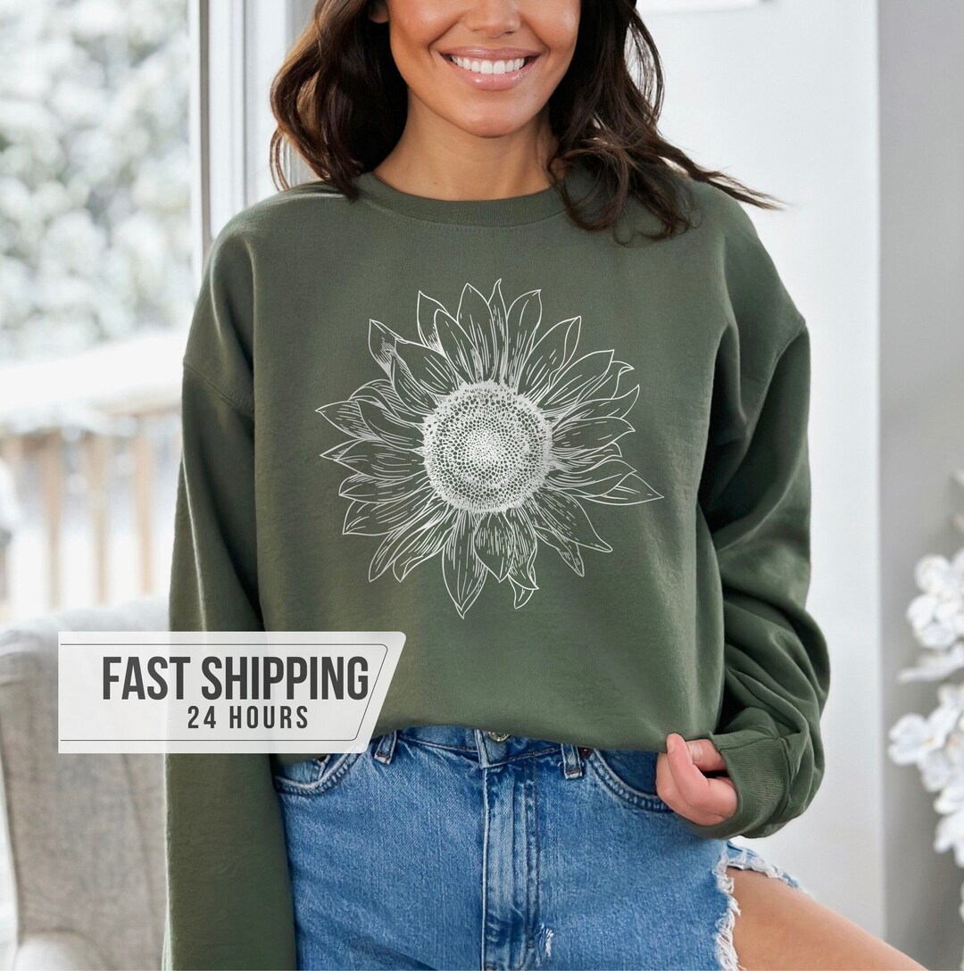 Sunflower Sweatshirt, Sunflower Gift, Flower Girl Gifts, Womens Gift ...