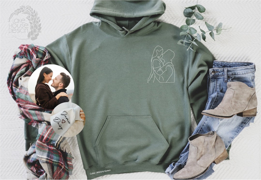 Custom Portrait From Photo Sweatshirt, Custom Couple Portrait, Couples ...