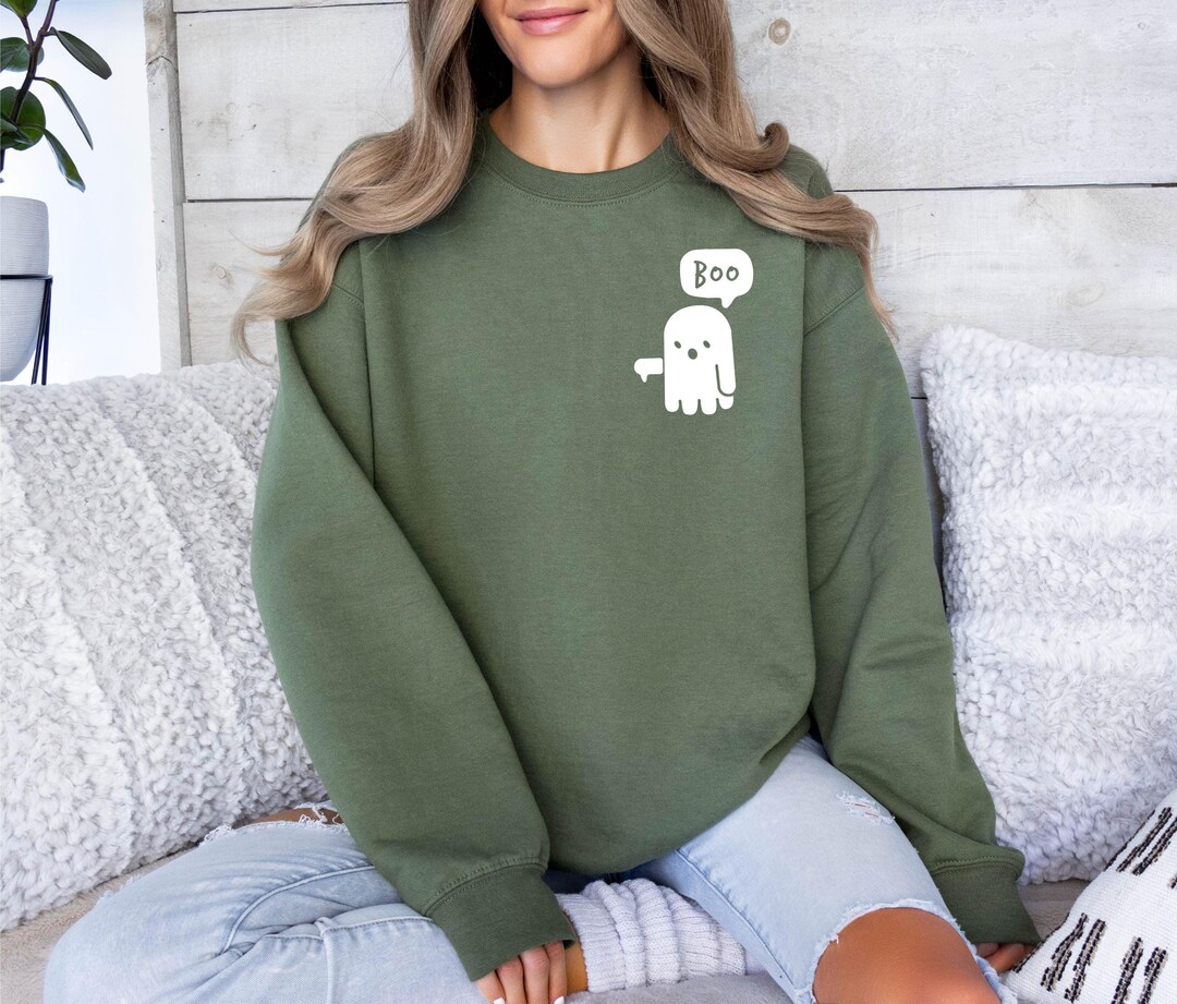 Boo Ghost Halloween Sweatshirt, Halloween Ghost Sweatshirt, Spooky Boo ...