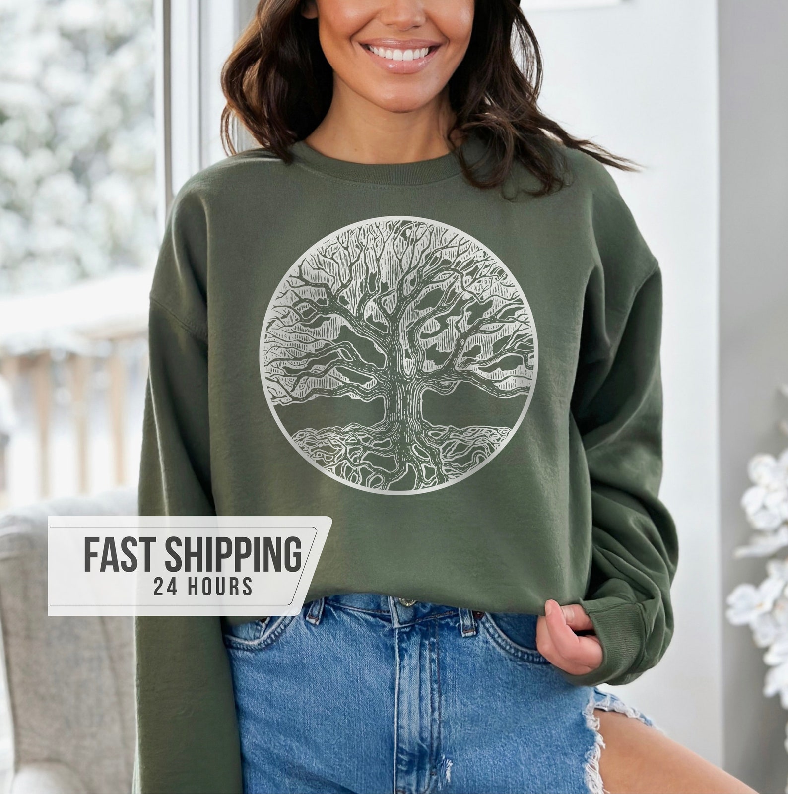 Tree of Life Sweatshirt, Trendy Sweatshirt, Tree Hoodie, Life of Tree ...