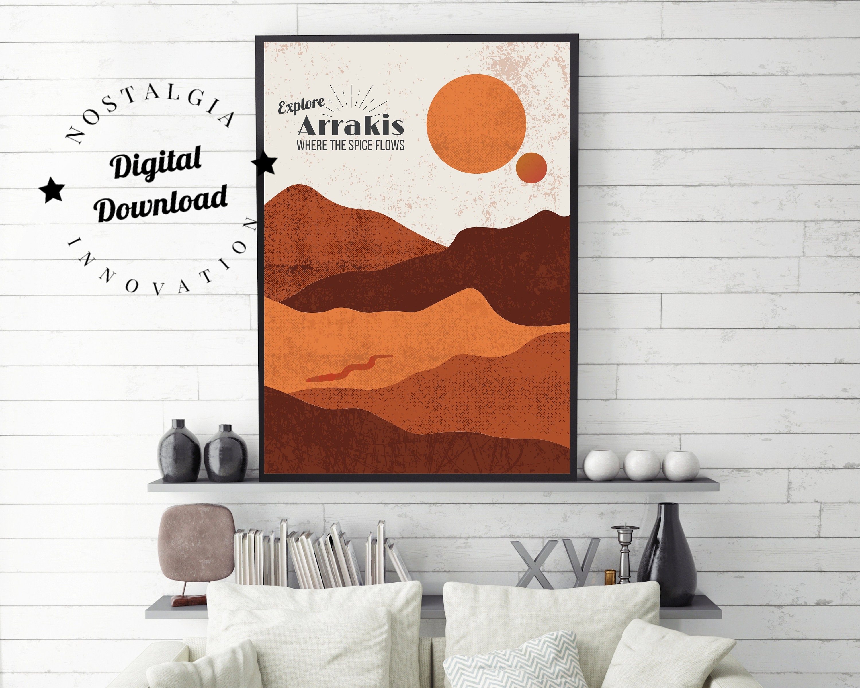 Dune Vintage Travel Book Poster Downloadable Print Book Gifts Home ...