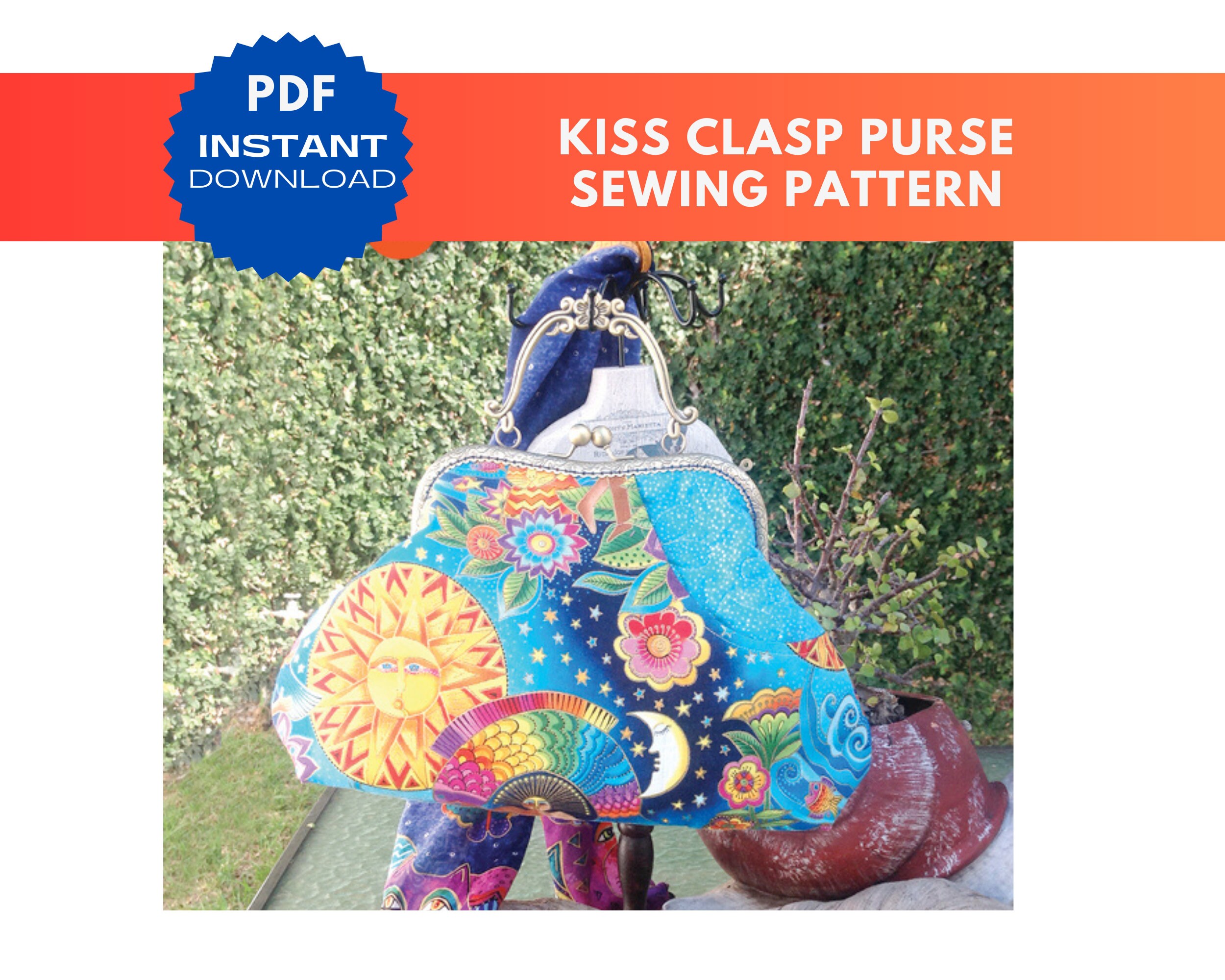 Instant PDF Download Kiss Clasp Purse Pattern Illustrated Instructions ...