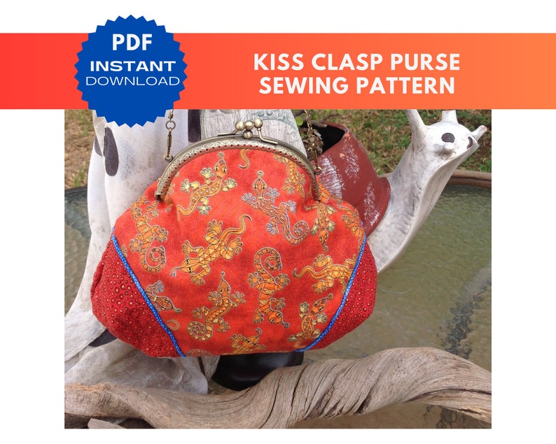 Instant Download PDF Double Kiss Clasp Frame Bag Sewing Pattern ...
