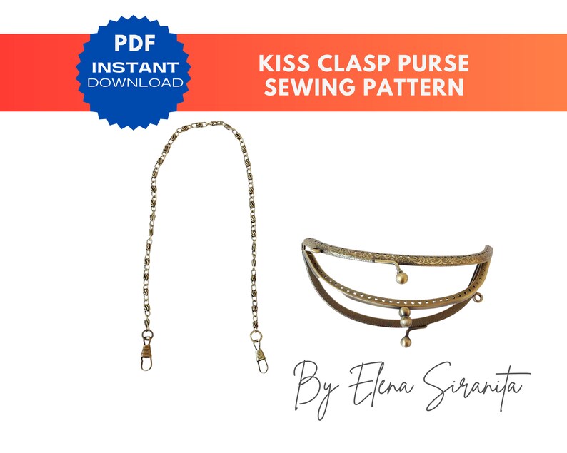 Instant Download PDF Double Kiss Clasp Frame Bag Sewing Pattern ...