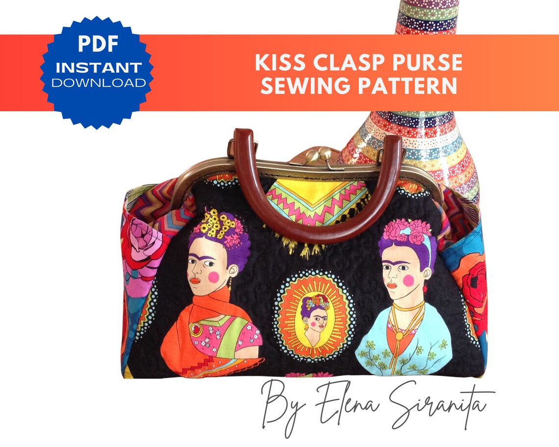 Instant Download Kiss Clasp Bag Sewing Pattern Instant Mold Kiss Clasp ...