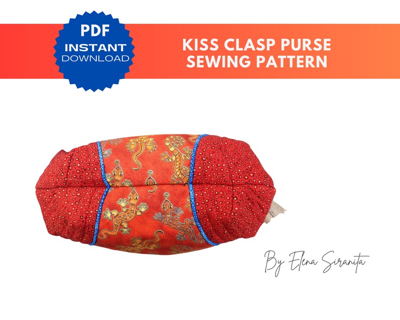 Instant Download PDF Double Kiss Clasp Frame Bag Sewing Pattern ...