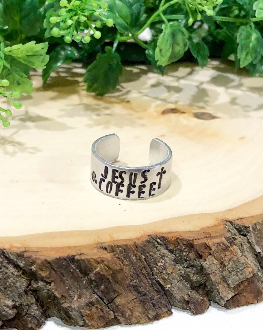 Jesus and Coffee Ring Christian Jewelry Faith Ring Religious Jewelry ...