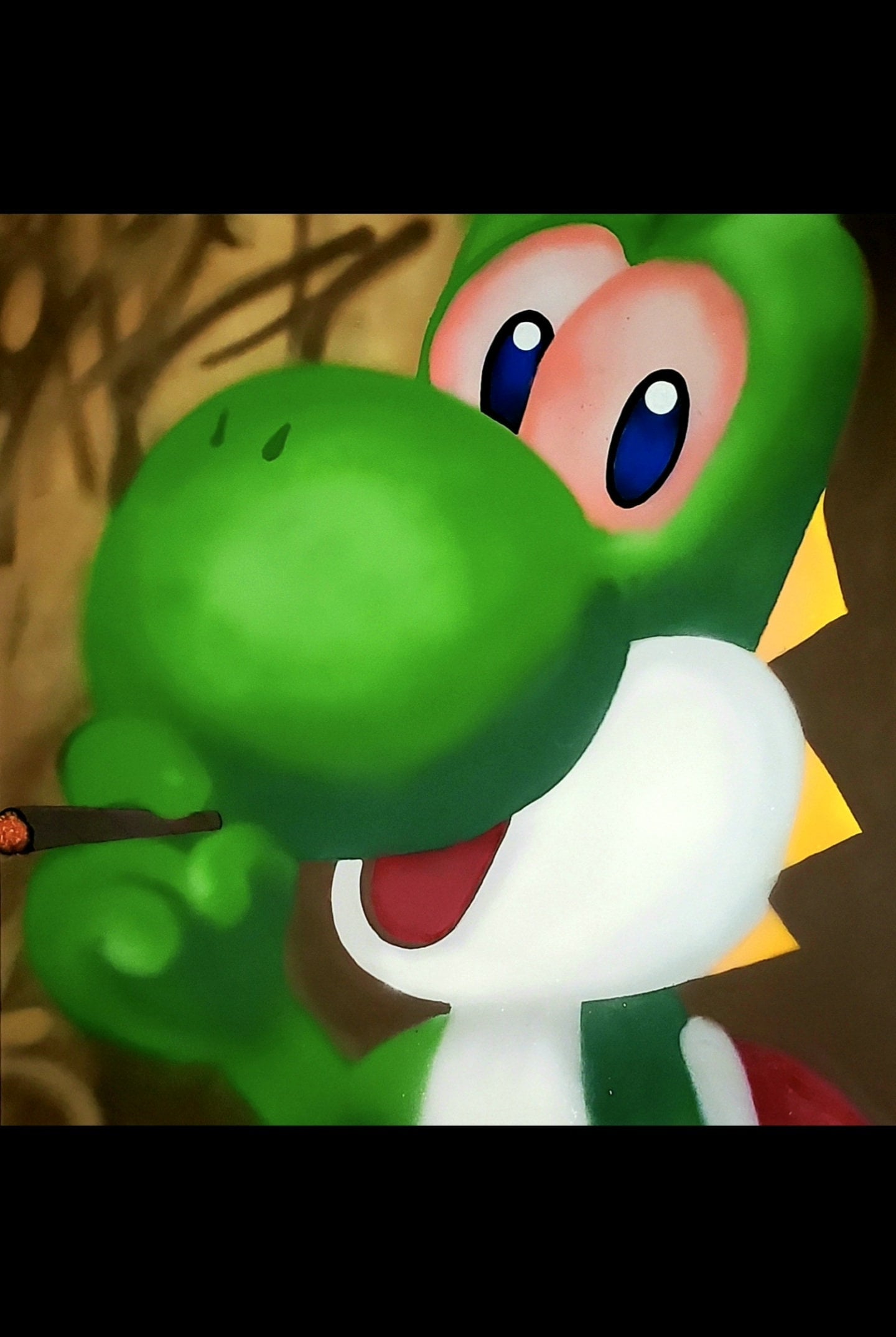 Spraypaint Yoshi Artwork. Made by SOHPE in 2023. Unique Canvas Art - Etsy