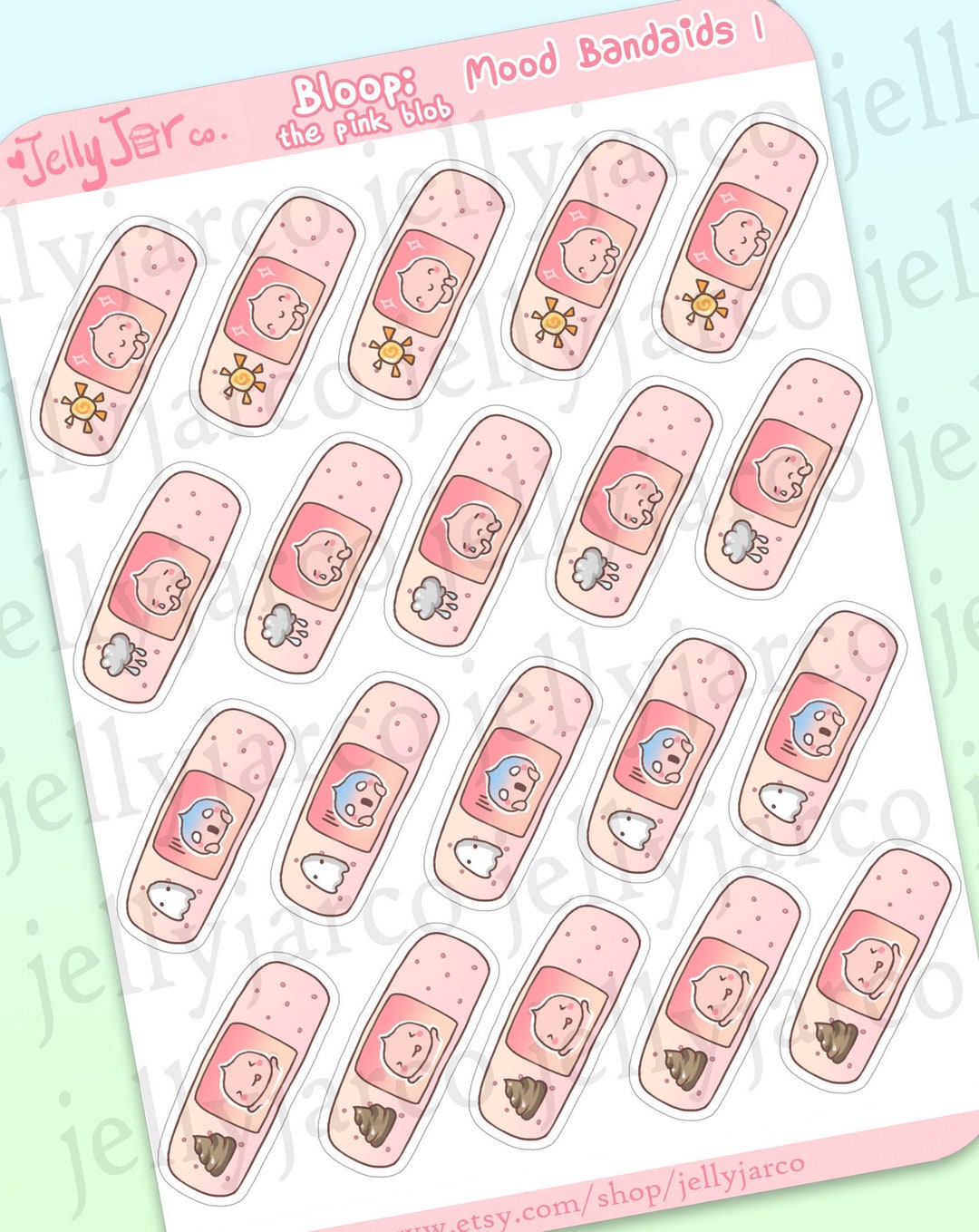 Bloop Mood Bandaid 1 Planner Agenda Journal Stickers - Etsy