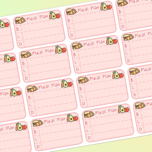 Meal Prep Stickers Meal Prep Planner Stickers Set of 50 - Etsy