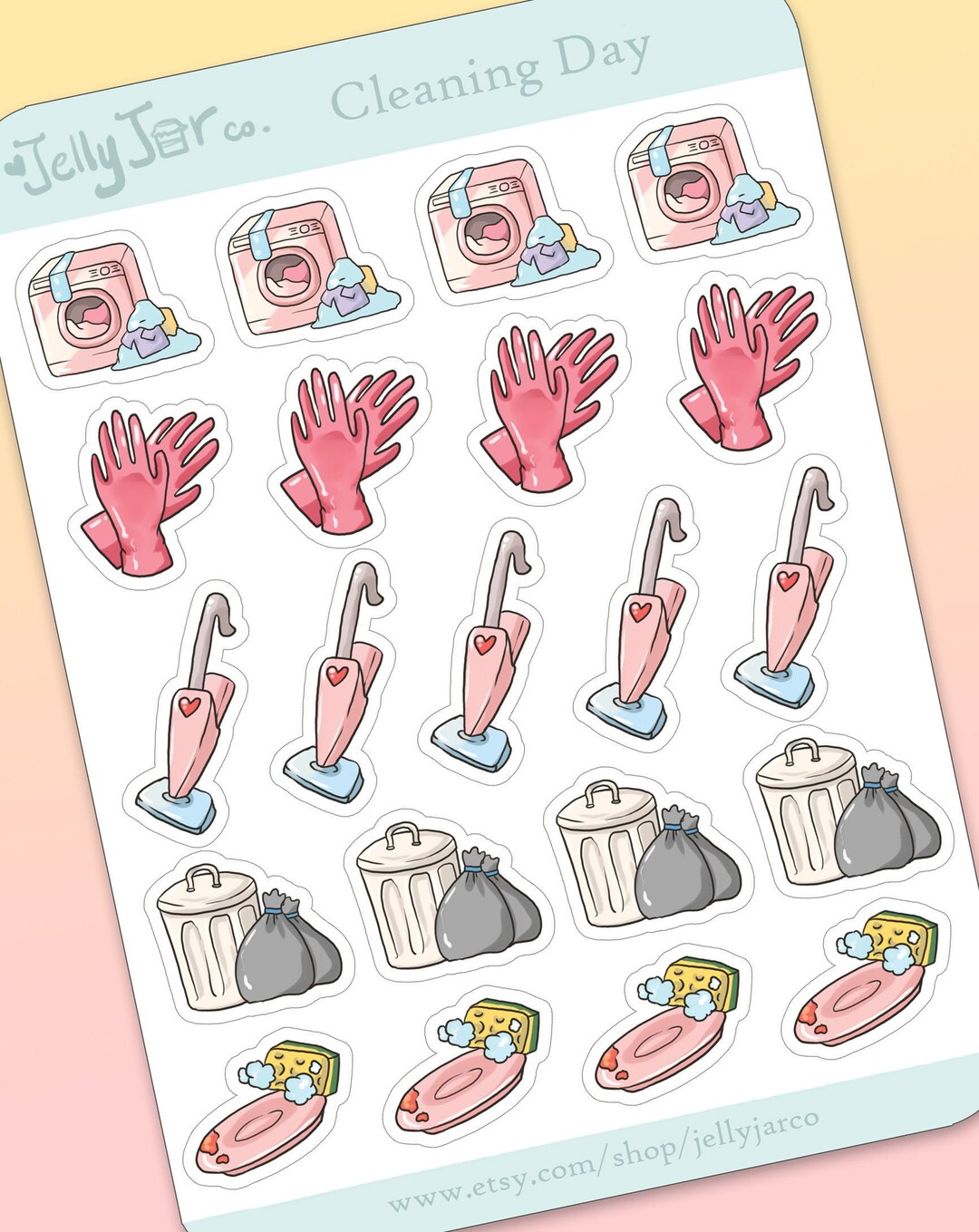 Cleaning House Chores Planner Agenda Stickers - Etsy