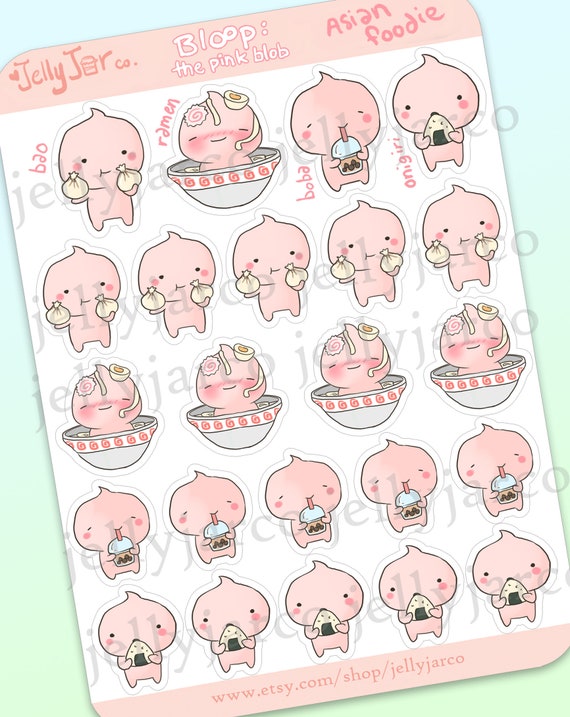 Bloop Asian Foodie Agenda Planner Stickers - Etsy