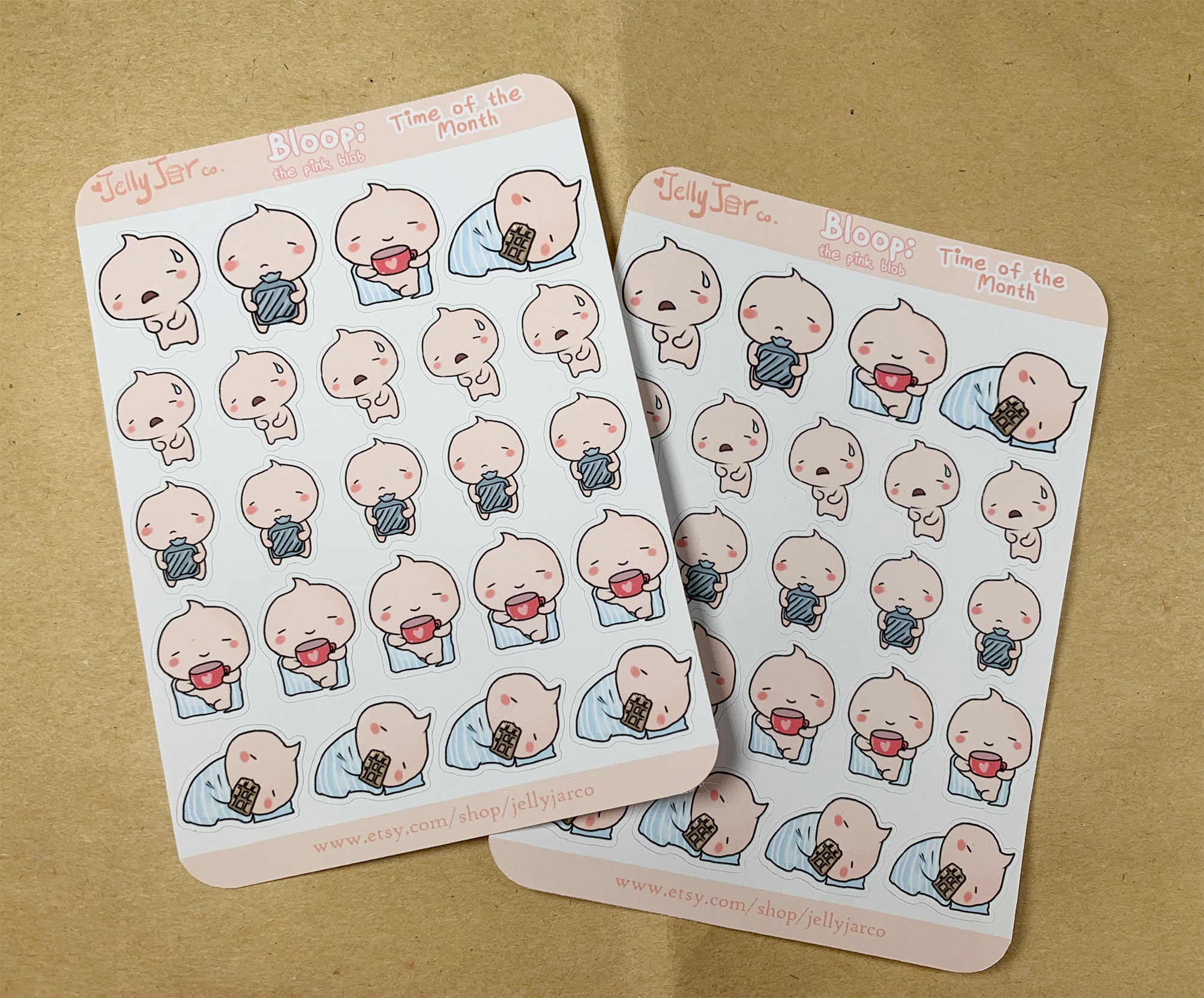 Bloop Period Sick Tracker Planner Agenda Stickers | Etsy