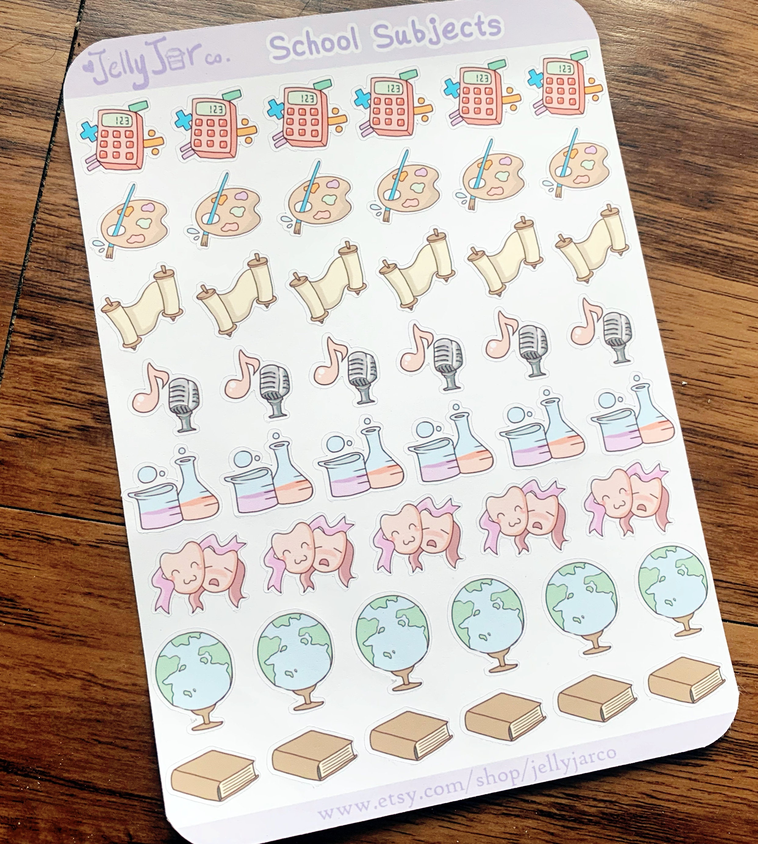 School Subjects Calendar Planner Agenda Stickers | Etsy