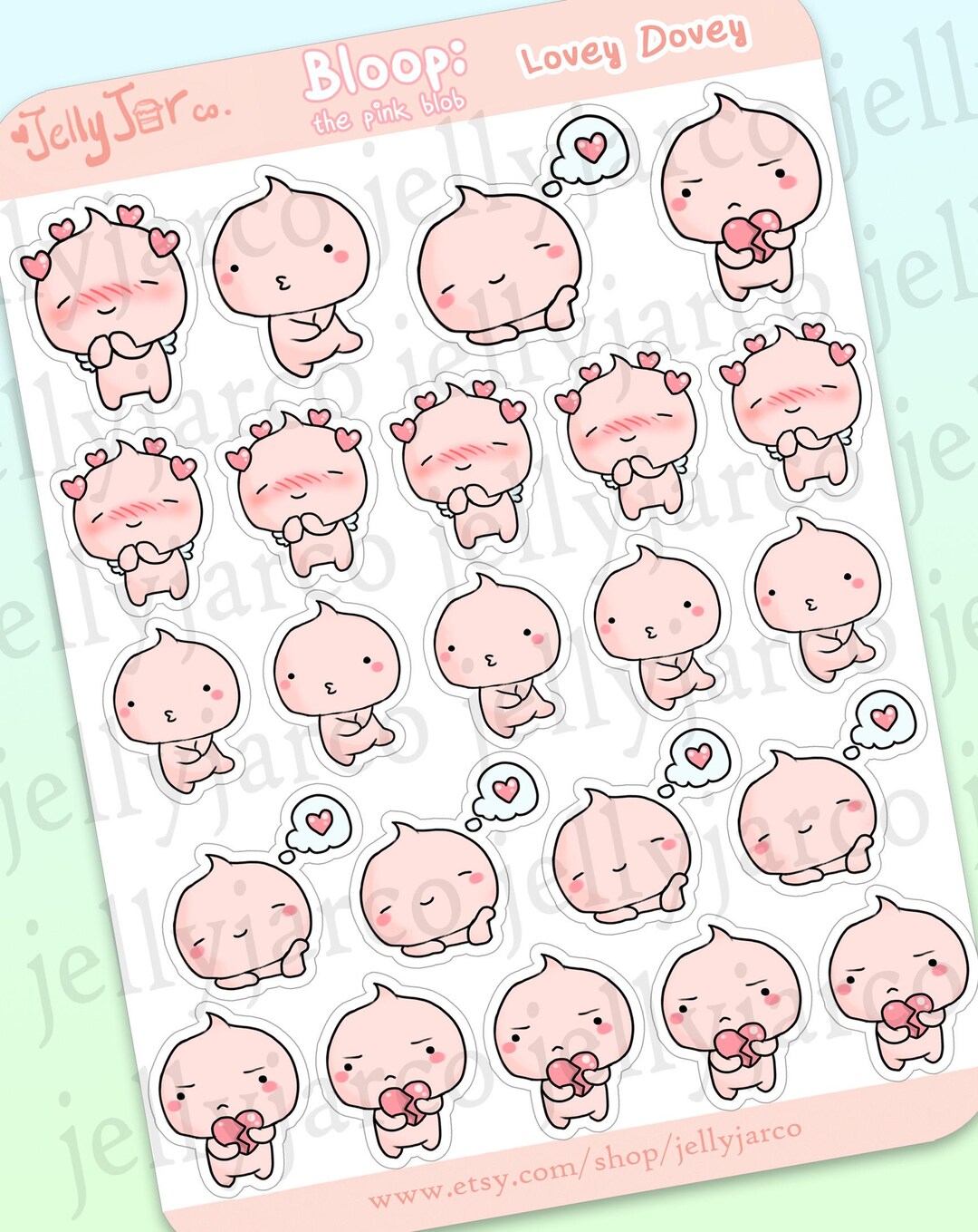 Bloop Cute Love Planner Agenda Stickers - Etsy