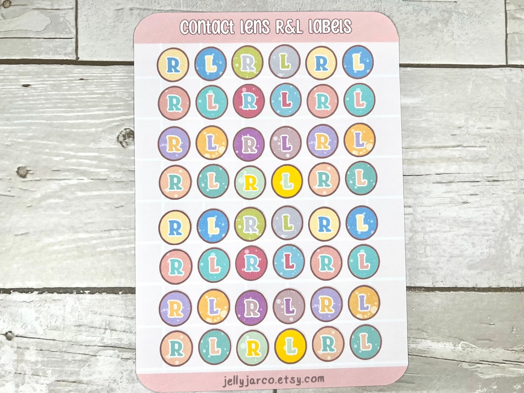 Optometry Contact Lens Labels Right and Left Decal Planner Bullet ...