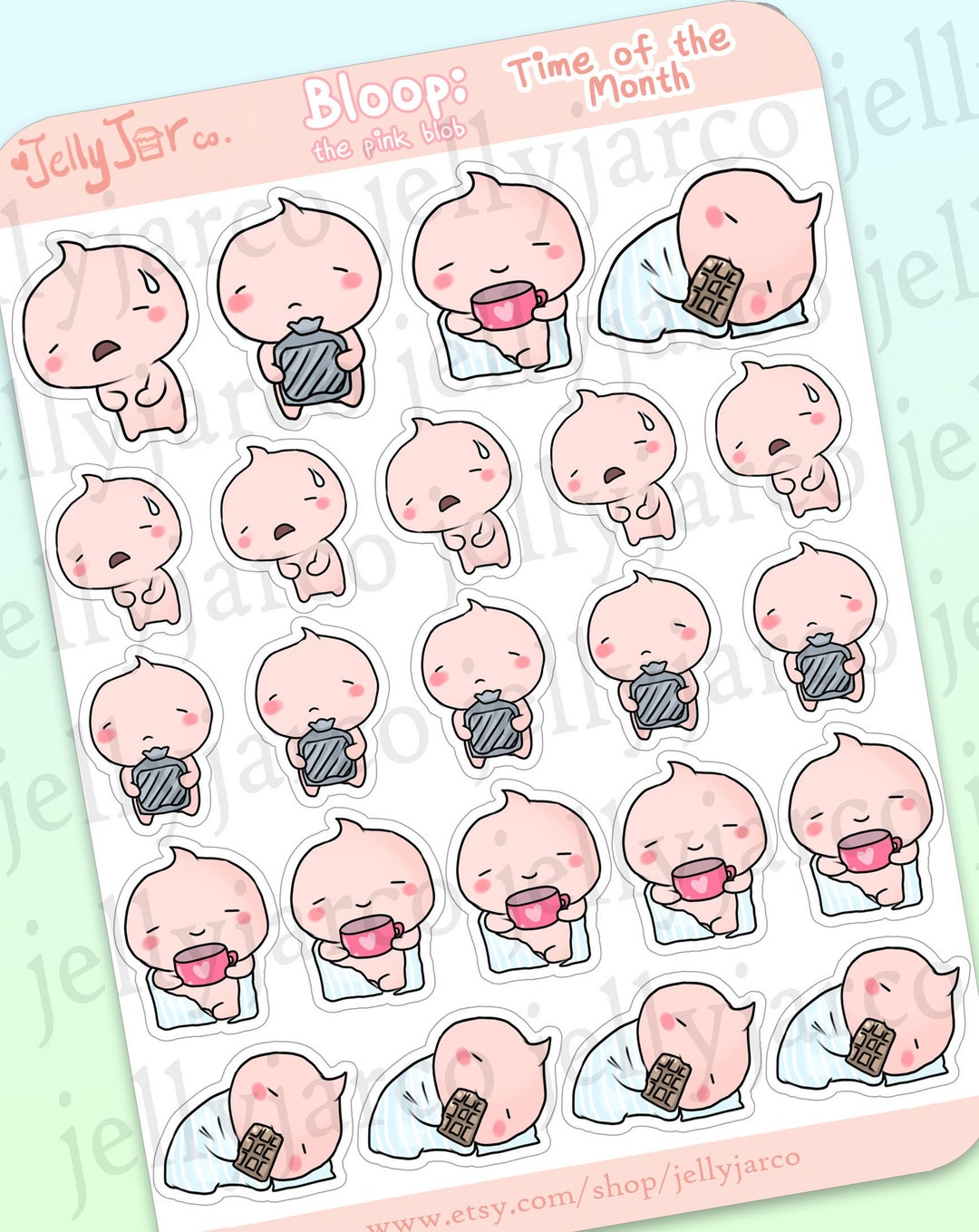 Bloop Period Sick Tracker Planner Agenda Stickers - Etsy