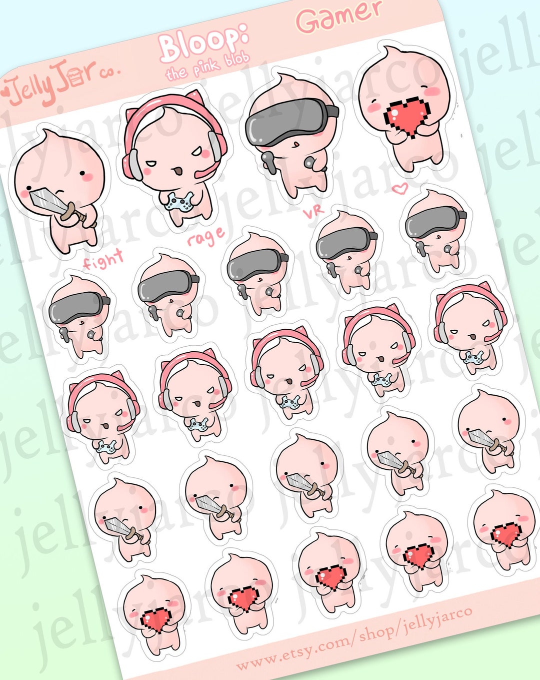 Bloop Video Game Agenda Planner Stickers - Etsy