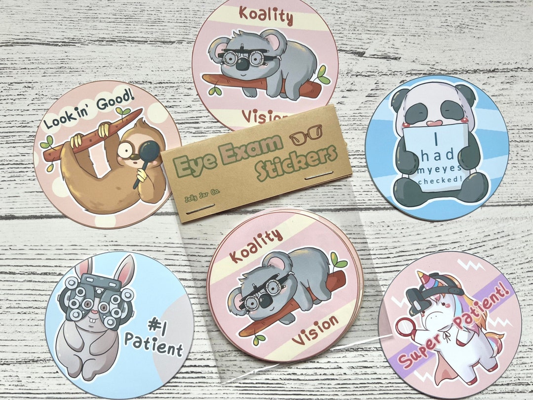 Optometry Stickers for Children's Eye Exam in Bulk Eye Care Glasses ...